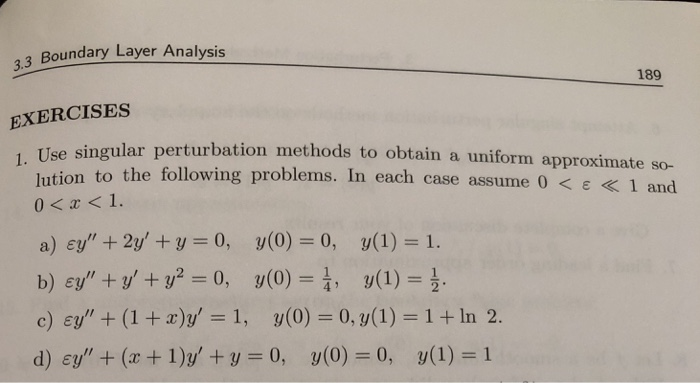 Solved 33 Boundary Layer Analysis 189 EXERCISES 1. Use sin | Chegg.com