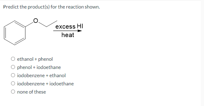 Solved Predict the product(s) for the reaction shown. | Chegg.com