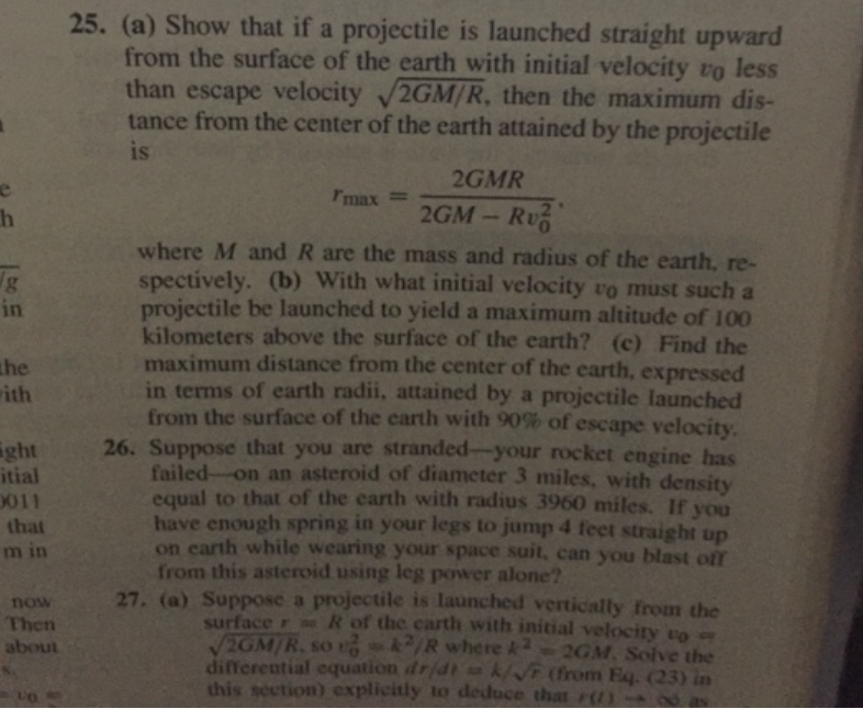 Solved in 25. (a) Show that if a projectile is launched | Chegg.com