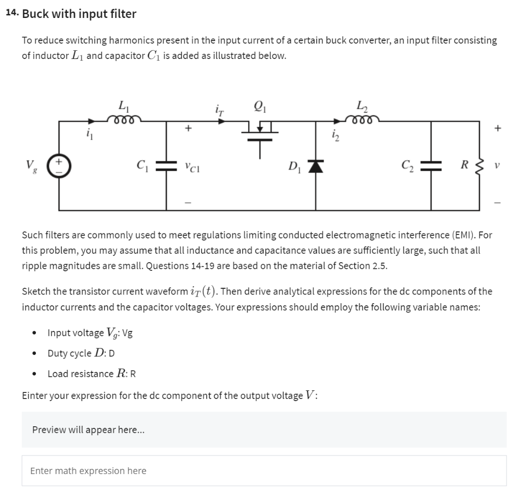 Solved Analysis and design of a buck-boost converter A | Chegg.com