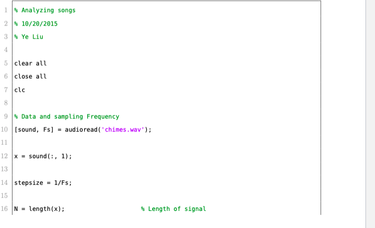 Solved 1 % Analyzing songs 2 % 10/20/2015 3 % Ye Liu 4 5 | Chegg.com