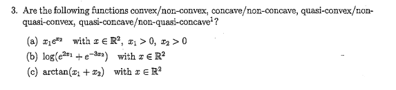 Solved 3. Are the following functions convex/non-convex, | Chegg.com