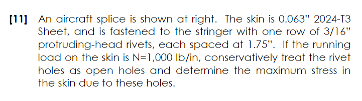 Solved 11] An aircraft splice is shown at right. The skin is | Chegg.com