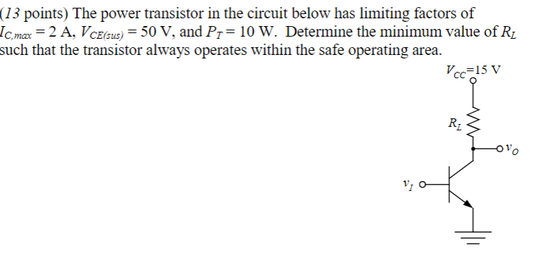 Solved ANSWER ASAP PLZ!! ﻿The power transistor in the | Chegg.com