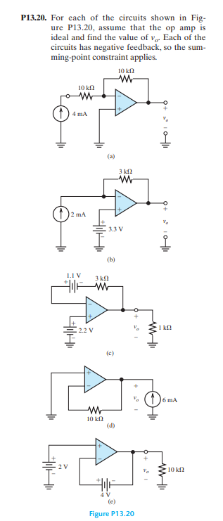 Solved P13.20. ﻿For each of the circuits shown in Figure | Chegg.com