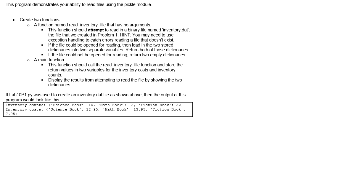 Solved This program demonstrates your ability to read files | Chegg.com