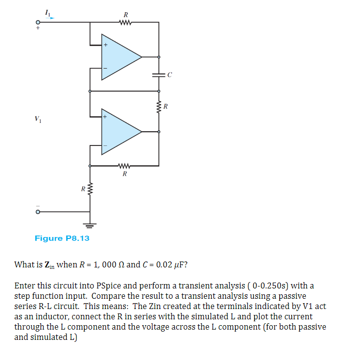 Solved riguie ro.10 What is Zin when R=1,000Ω and C=0.02μF | Chegg.com