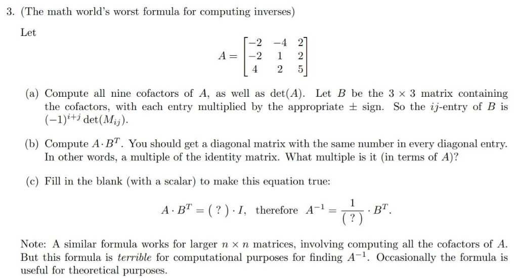 Solved 3. (The math world's worst formula for computing | Chegg.com