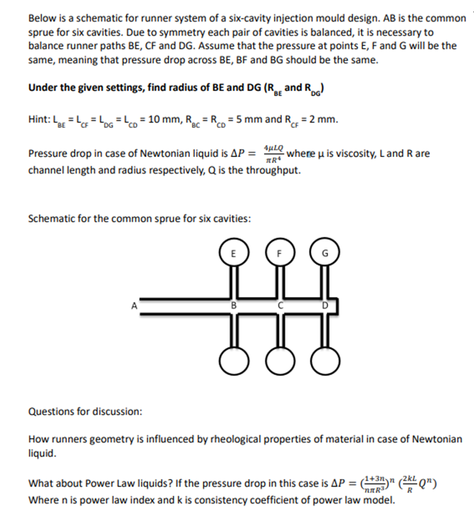 Below is a schematic for runner system of a | Chegg.com