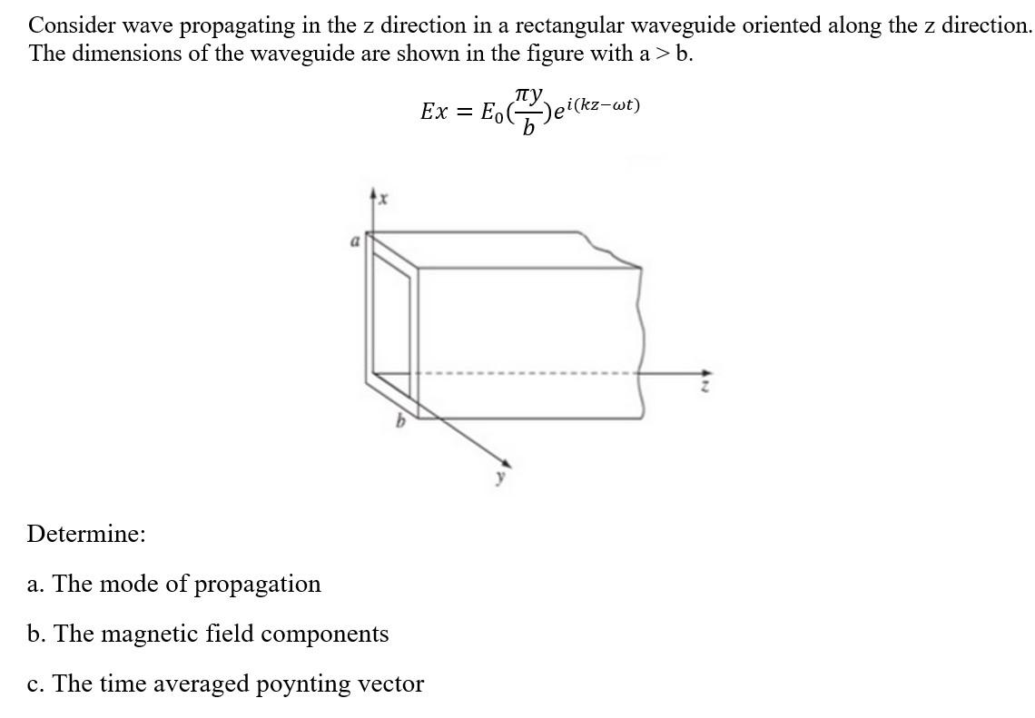 Solved Consider wave propagating in the z direction in a | Chegg.com
