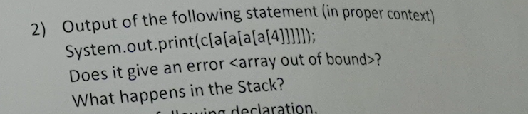 Solved 2) Output of the following statement (in proper | Chegg.com