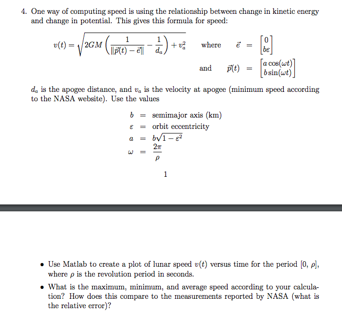 Solved 4. One way of computing speed is using the | Chegg.com