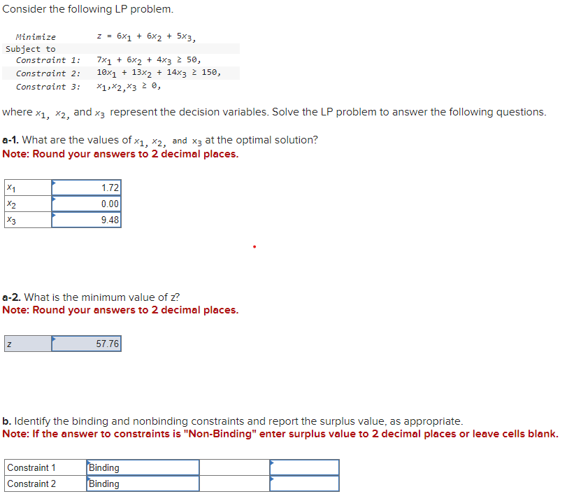 Solved Consider the following LP problem. where x1,x2, and | Chegg.com