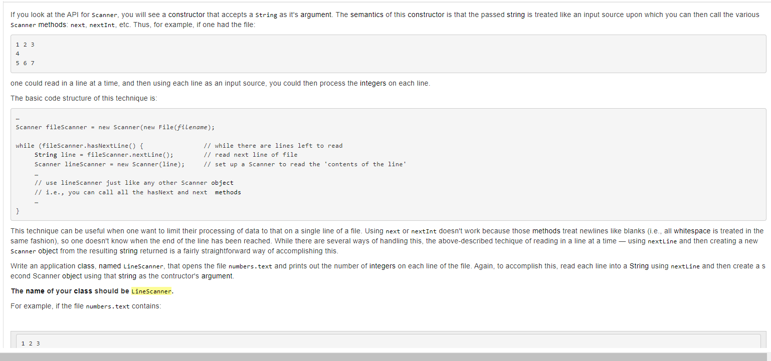 Solved Scanner Object From The Resulting String Returned Is