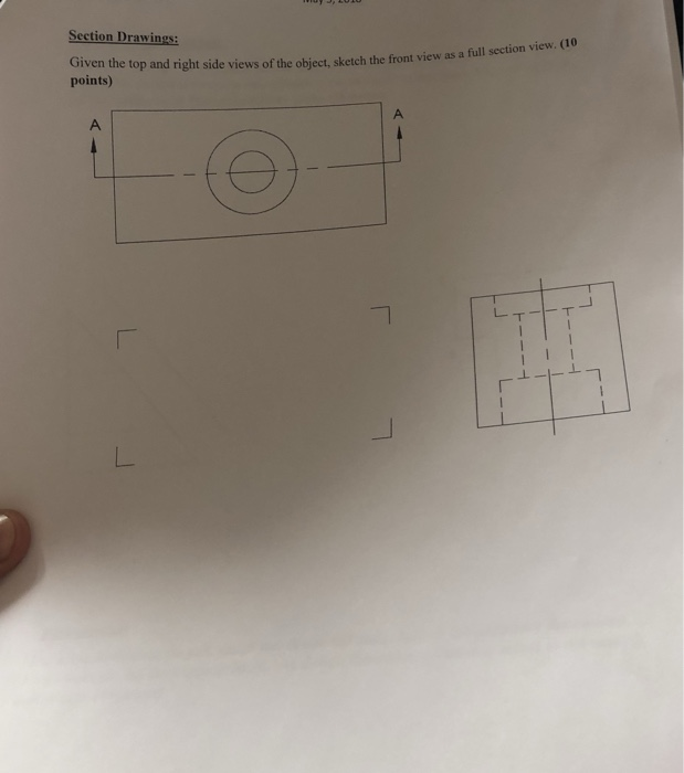 Solved Section Drawings: Given the points) I section view | Chegg.com