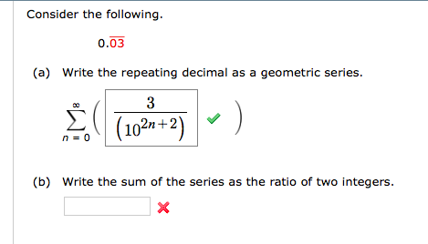 Solved Consider the following. 0.03 (a) Write the repeating | Chegg.com