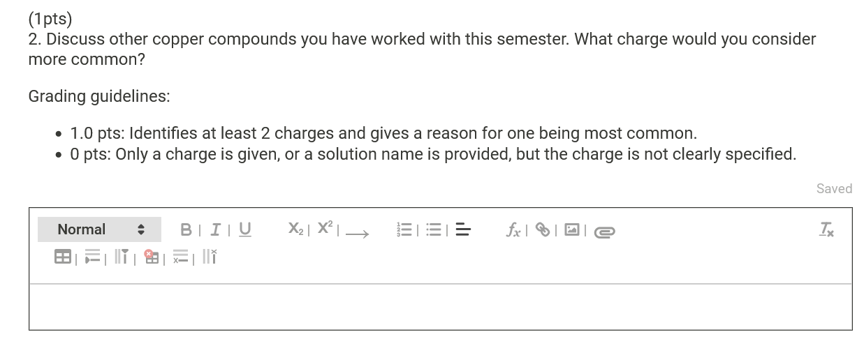 (1 pts) 2. Discuss other copper compounds you have | Chegg.com
