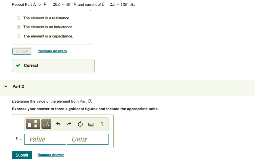 Solved A certain element has a phasor voltage of V=200 Z30° | Chegg.com