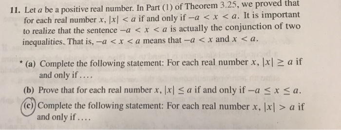 Solved 11. Let A Be A Positive Real Number. In Part(1) Of 