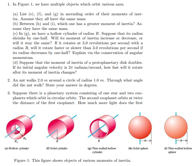 1. In Figure 1, we have multiple objects which orbit | Chegg.com