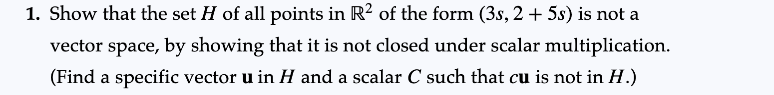Solved Show that the set H of all points in R2 of the form | Chegg.com
