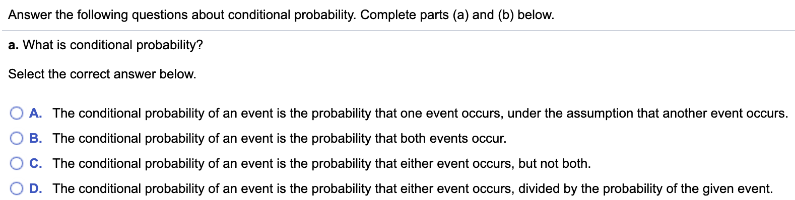 Solved Answer the following questions about conditional | Chegg.com