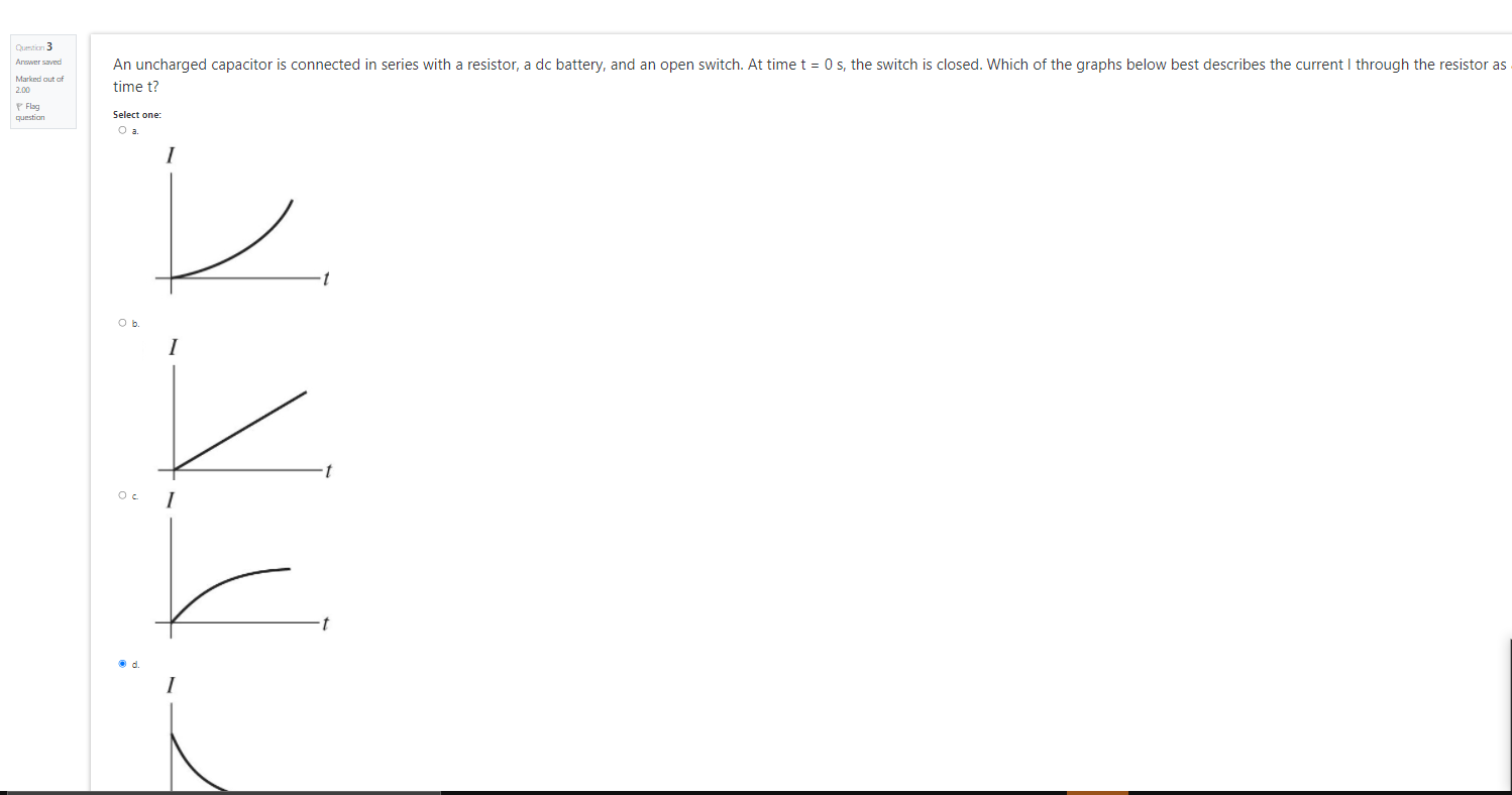 Solved Question 1 Answer saved Marked out of 2.00 P Flag | Chegg.com