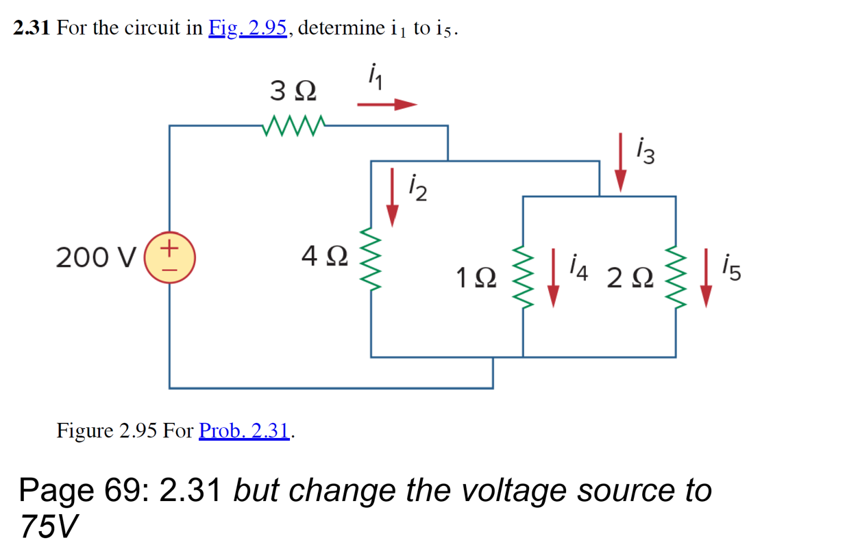 Solved 2.31 For the circuit in Fig. 2.95, determine iz to | Chegg.com