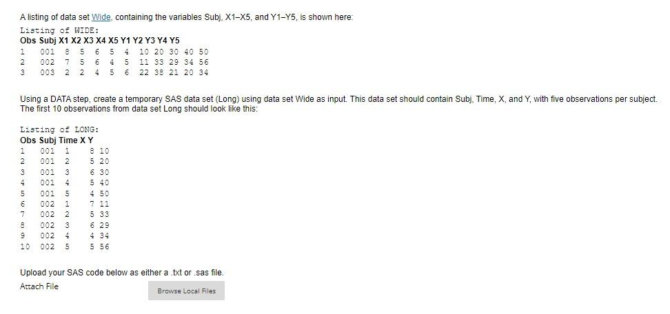 Solved how to do this using proc transpose | Chegg.com