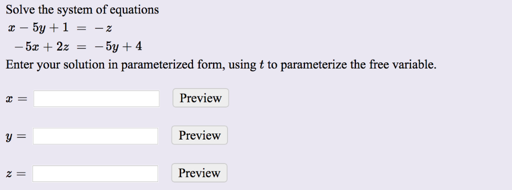 Solved Solve the system of equations Enter your solution in | Chegg.com