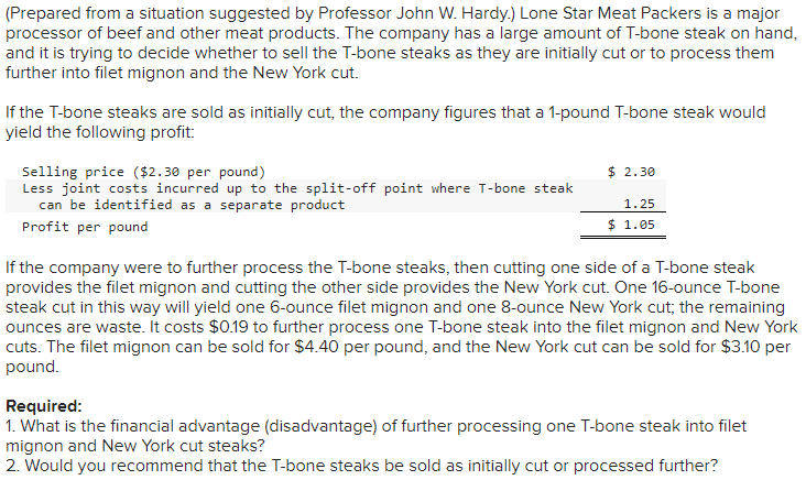 Solved (Prepared from a situation suggested by Professor | Chegg.com