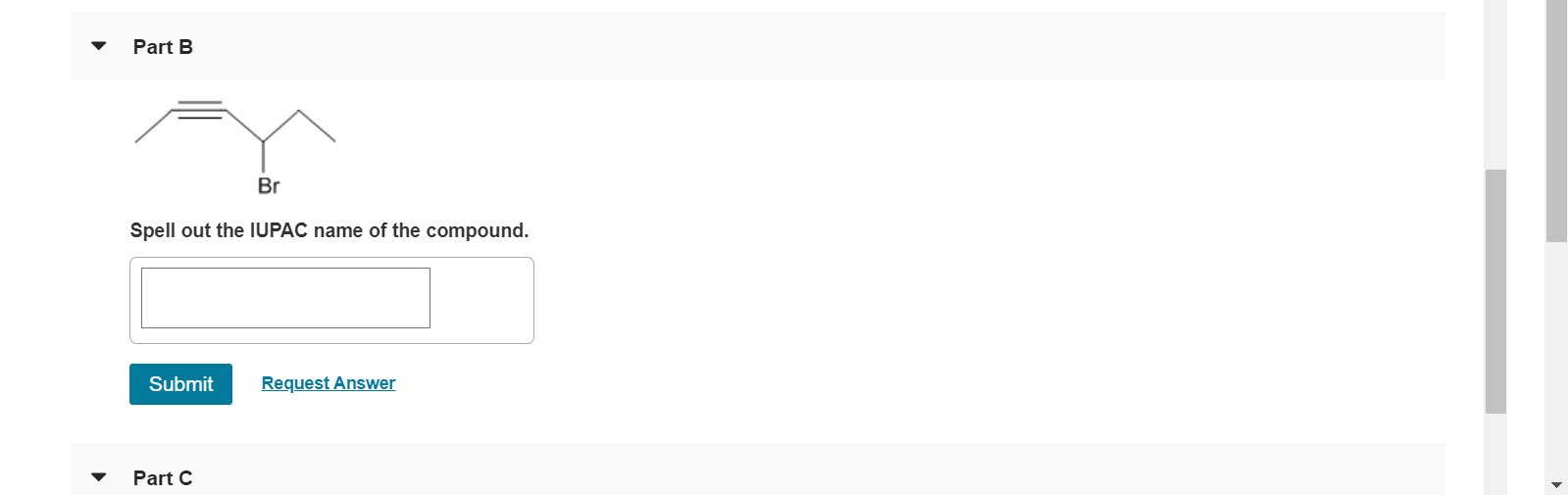 Solved Part A CH3 CH3 – CH2 -C=CH2 Spell out the IUPAC name | Chegg.com