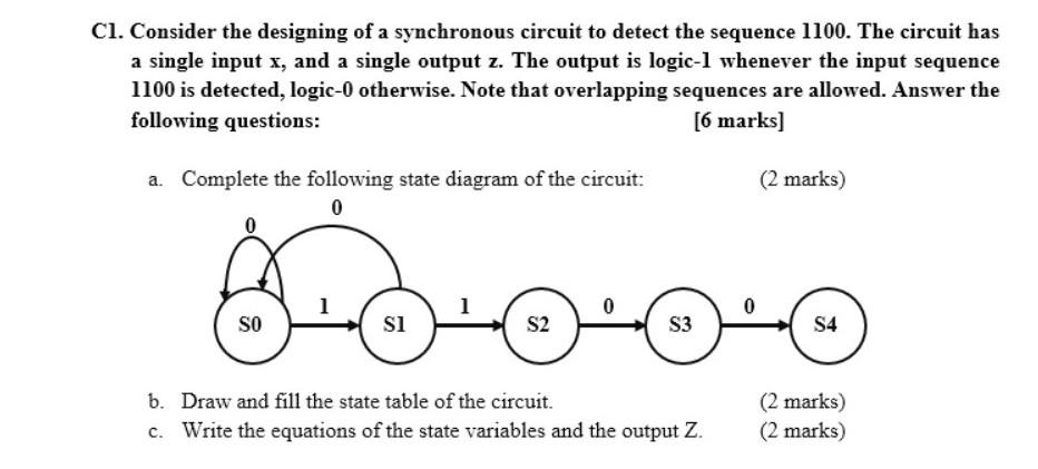 Solved Cl. Consider the designing of a synchronous circuit | Chegg.com