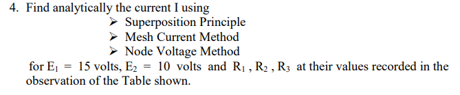 Solved Find analytically the current I using > Superposition | Chegg.com