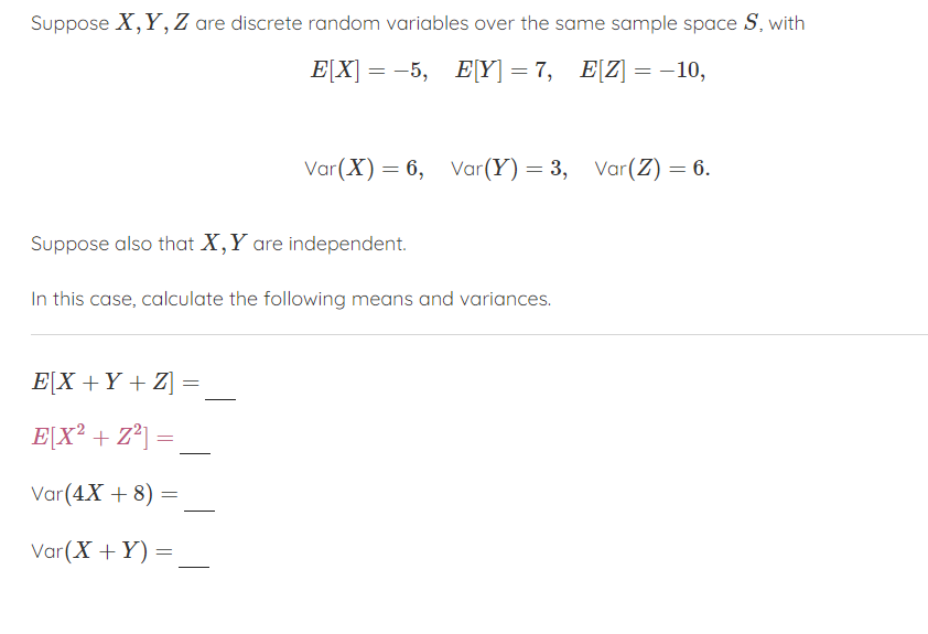 Solved Suppose X Y Z Are Discrete Random Variables Over 3762