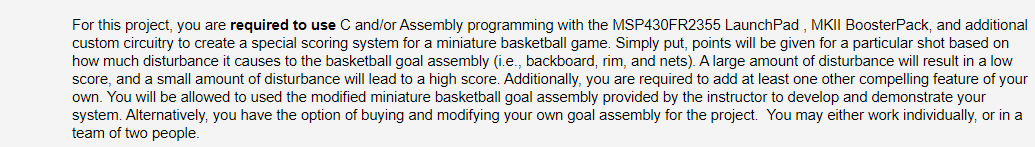 For this project, you are required to use C and/or | Chegg.com