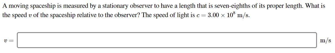 Solved A moving spaceship is measured by a stationary | Chegg.com