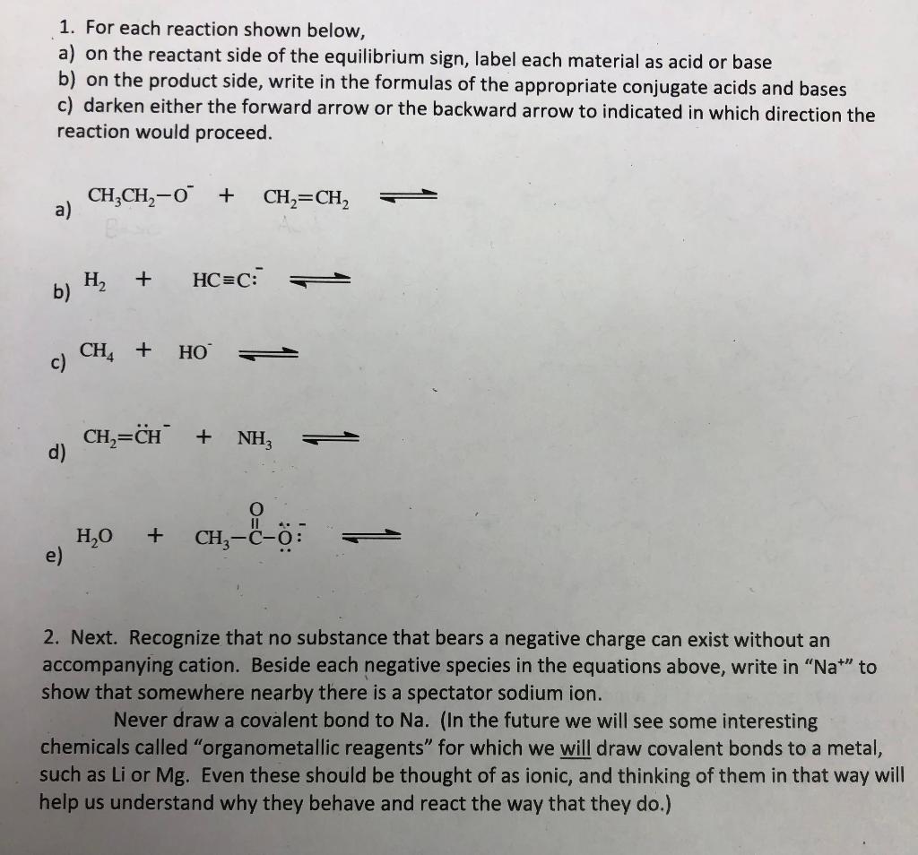 Solved 1. For each reaction shown below, a) on the reactant | Chegg.com