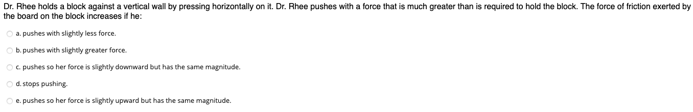 Solved Dr. Rhee holds a block against a vertical wall by | Chegg.com