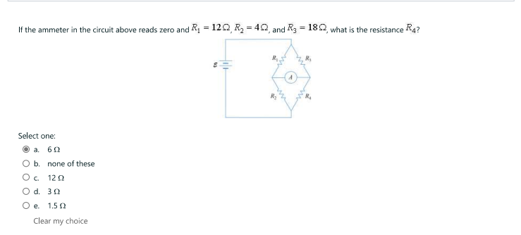 Solved If The Ammeter In The Circuit Above Reads Zero And