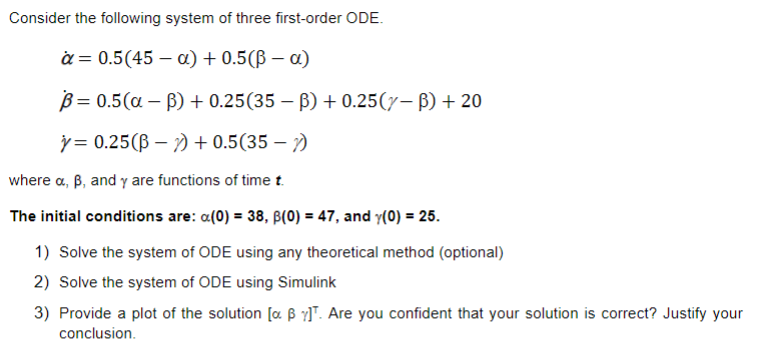 Solved Consider the following system of three first-order | Chegg.com
