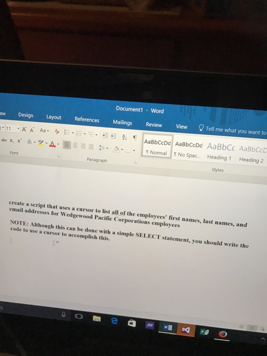 Solved Create a script that uses a cursor to list all of | Chegg.com
