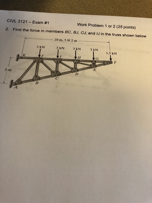 Solved CIVL 3121-Exam #1 Work Problem 1 or 2 (25 points) 2. | Chegg.com