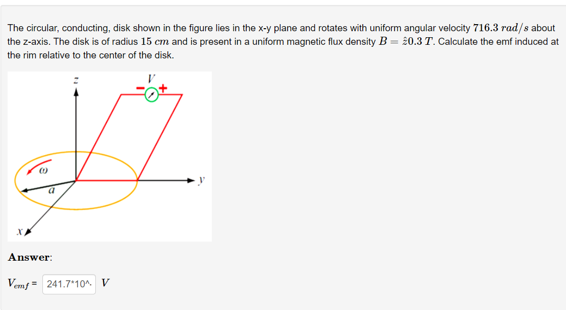 Solved The circular, conducting, disk shown in the figure | Chegg.com