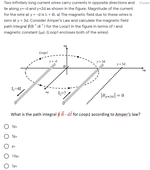 Solved Two infinitely long current wires carry currents in | Chegg.com