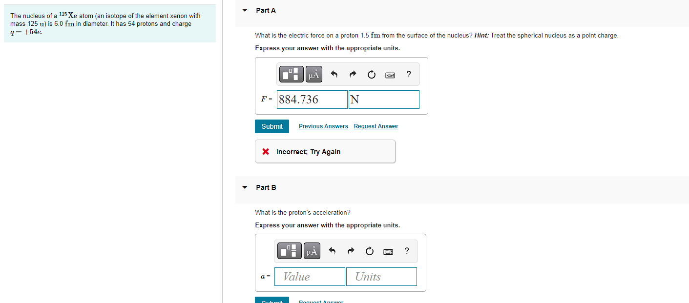 Solved The nucleus of a 125Xe atom (an isotope of the | Chegg.com