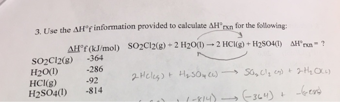 Solved Use the delta H degree f information provided to | Chegg.com