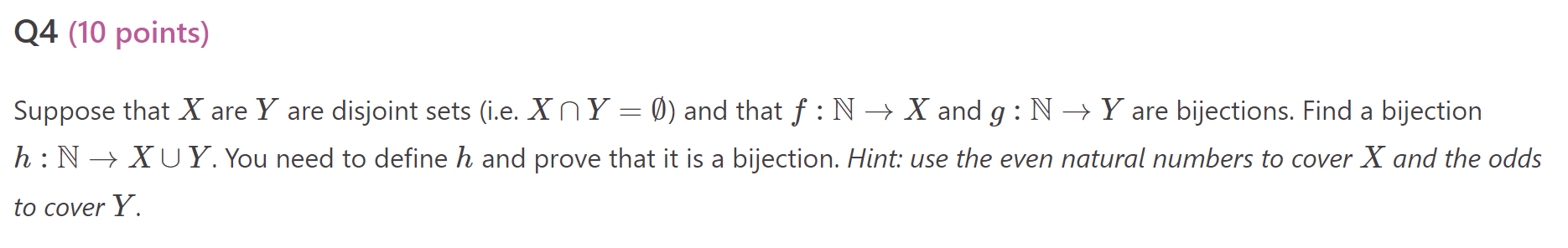 Solved Suppose that X are Y are disjoint sets (i.e. X∩Y=∅ ) | Chegg.com