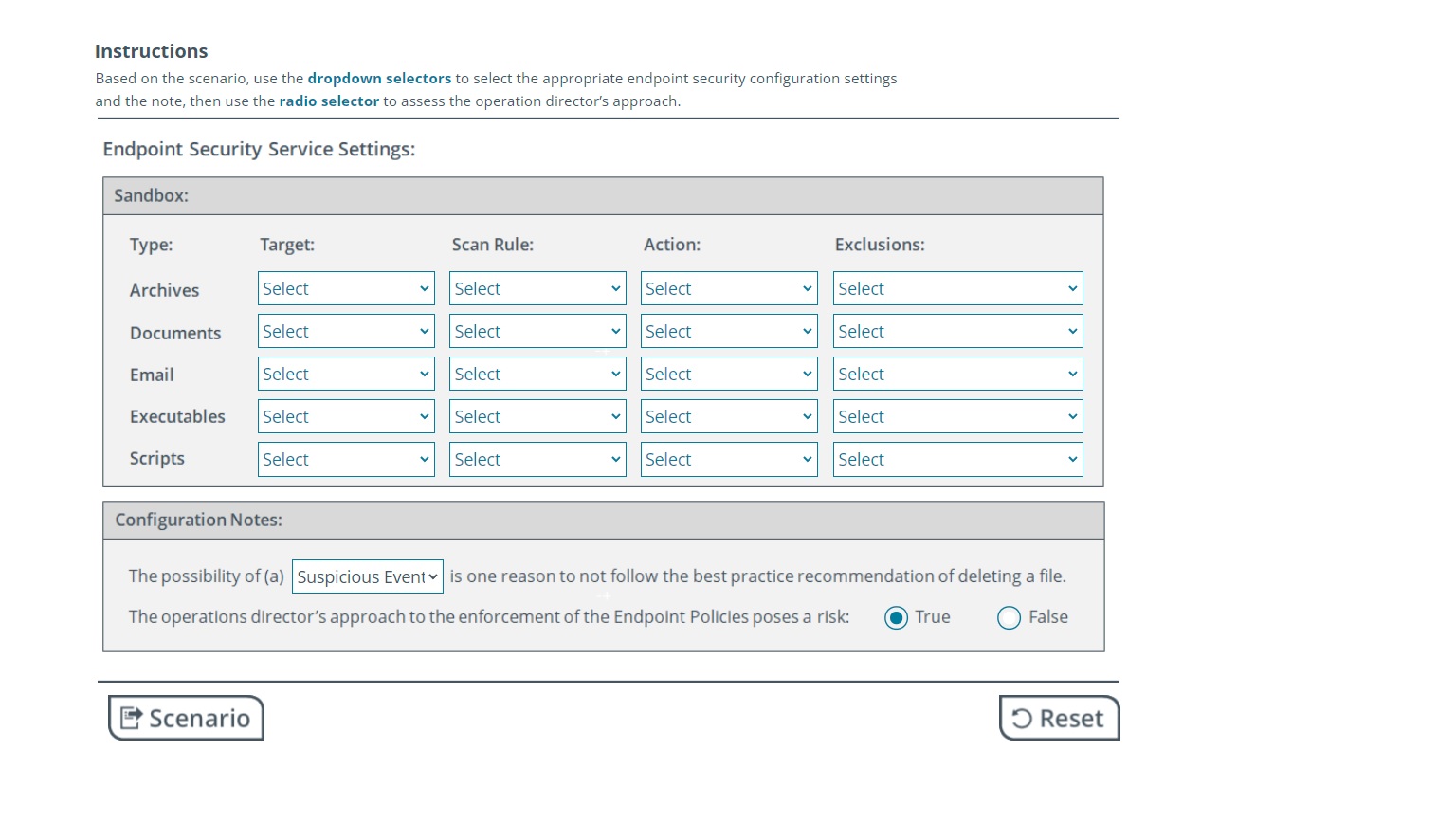 Instructions Based On The Scenario Use The Dropdown 