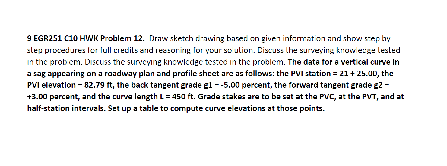 Solved 9 EGR251 C10 HWK Problem 12. Draw sketch drawing | Chegg.com